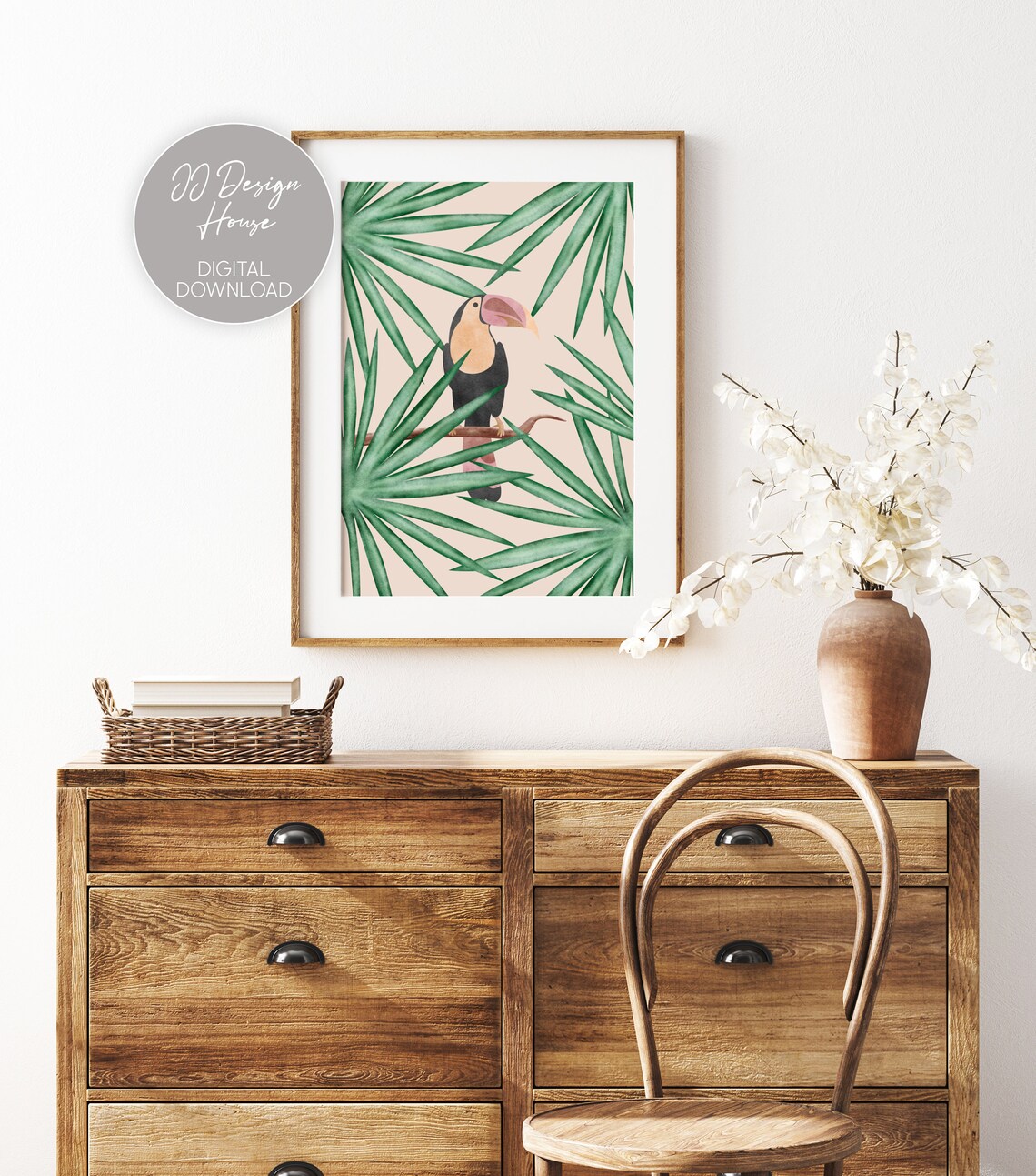 Toucan Bird Art Print Boho Nursery Decor Tropical Parrot | Etsy