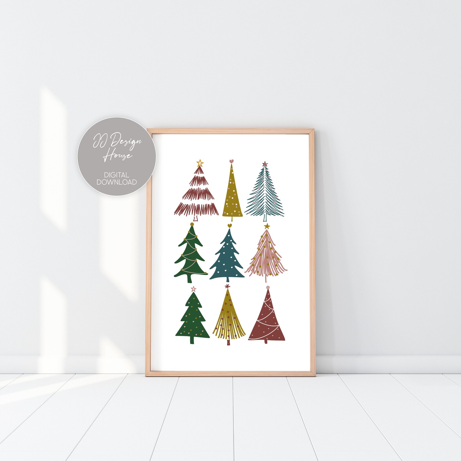 Christmas Tree Print Boho Holiday Print Holiday Decor - Etsy