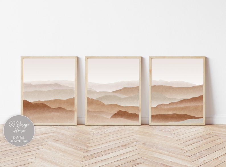 Neutral Wall Art Set of 3 Minimalist Poster Terracotta - Etsy