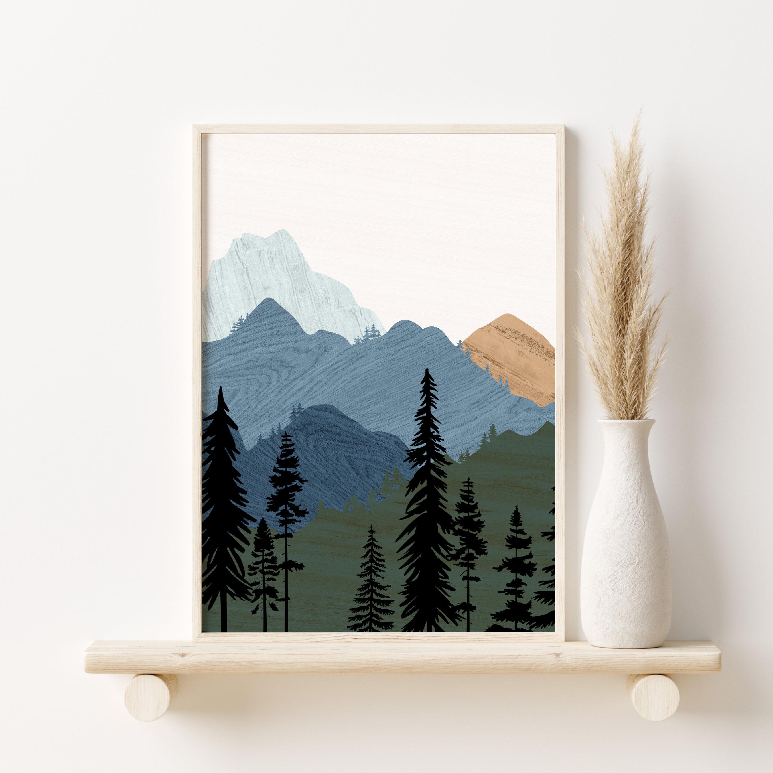 Abstract Mountain Print Set: Colorful Nature Wall Art (digital Download ...