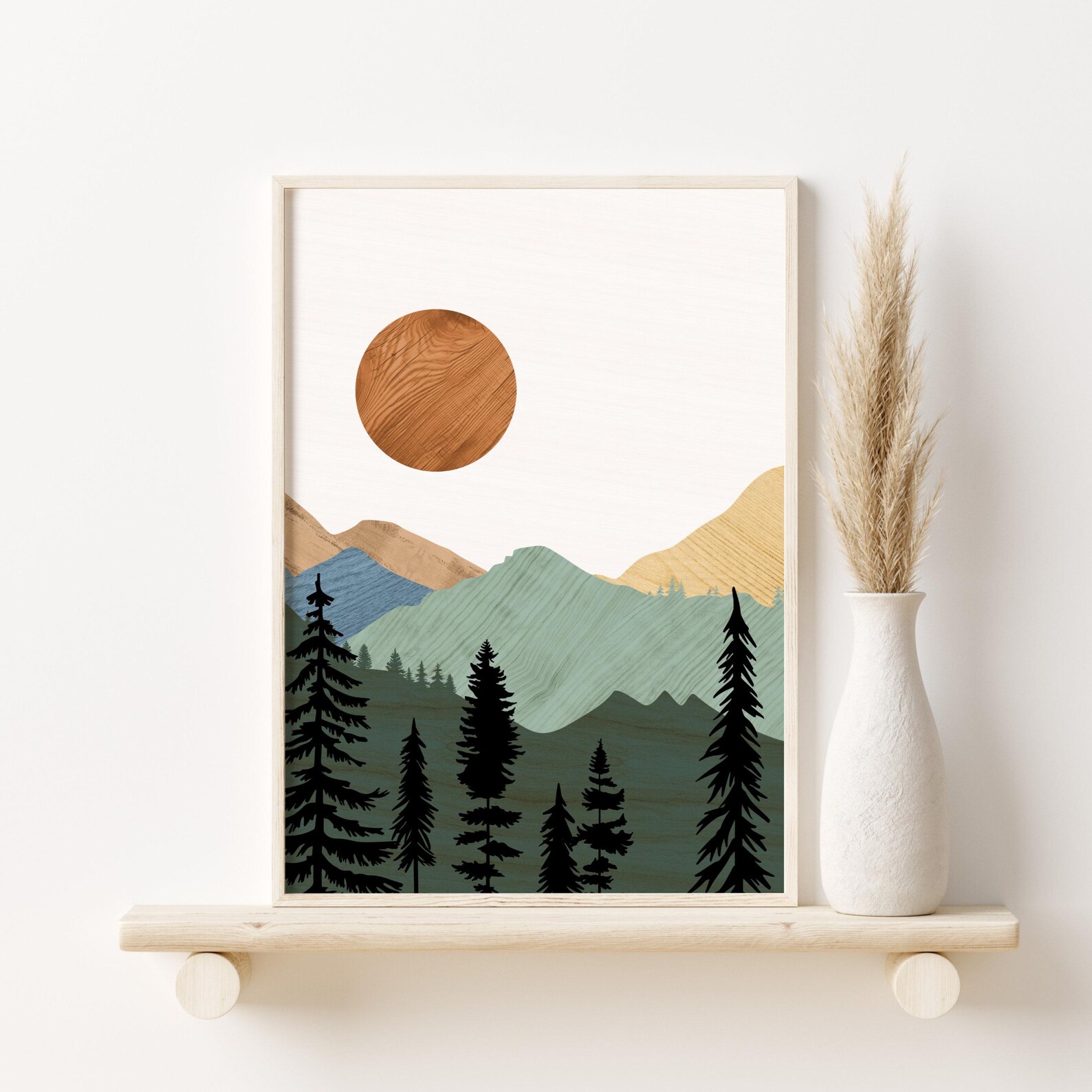 Abstract Mountain Print Set: Colorful Nature Wall Art (digital Download ...