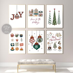 Christmas Decor, Christmas Wall Art Set of 10, Boho Christmas Prints ...
