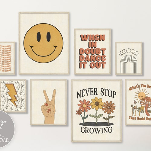 Wall Art Set Of 8 Boho Art Print Bundle Gallery Wall Set Etsy