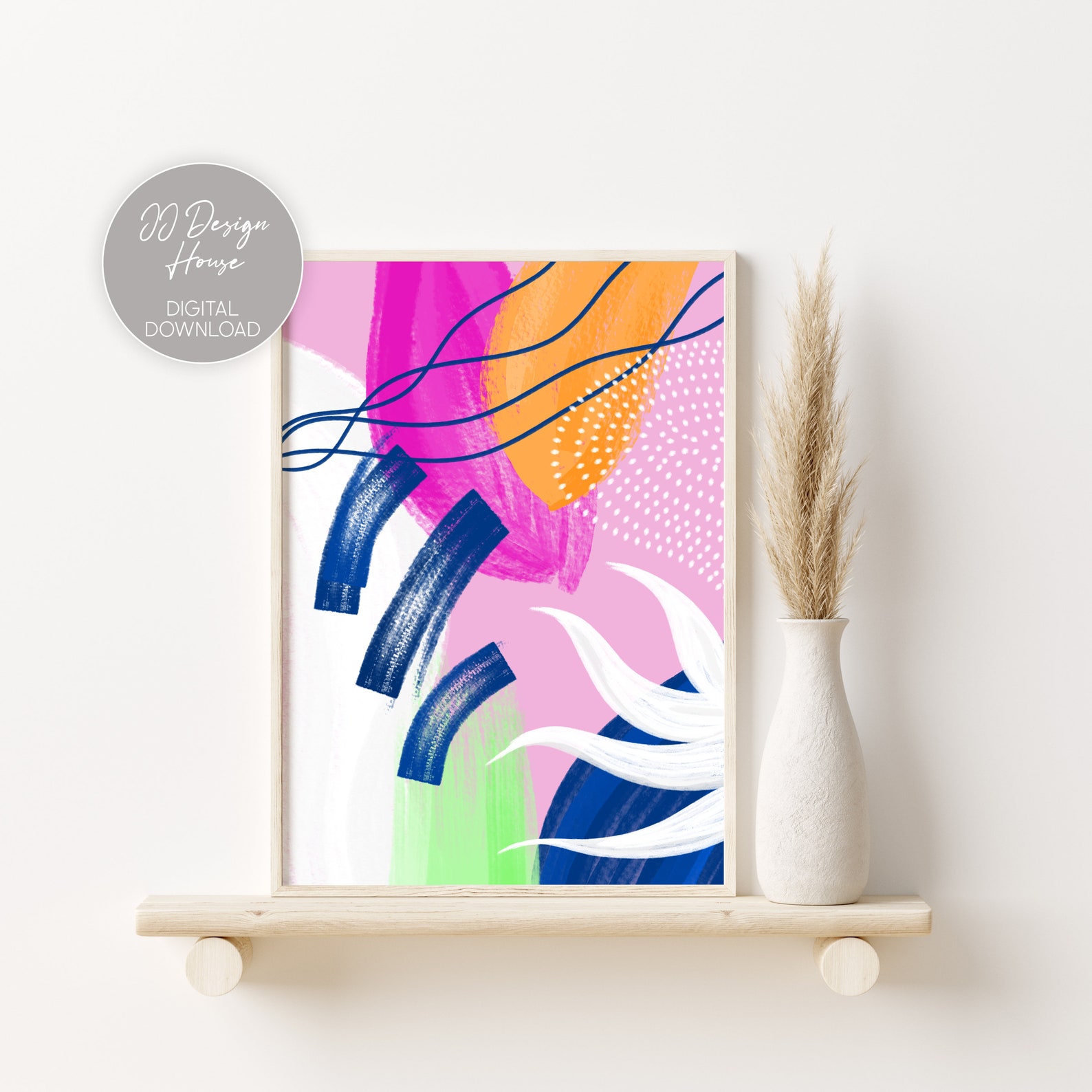 Pink Wall Art Set of 3 Prints Printable Wall Art Abstract - Etsy