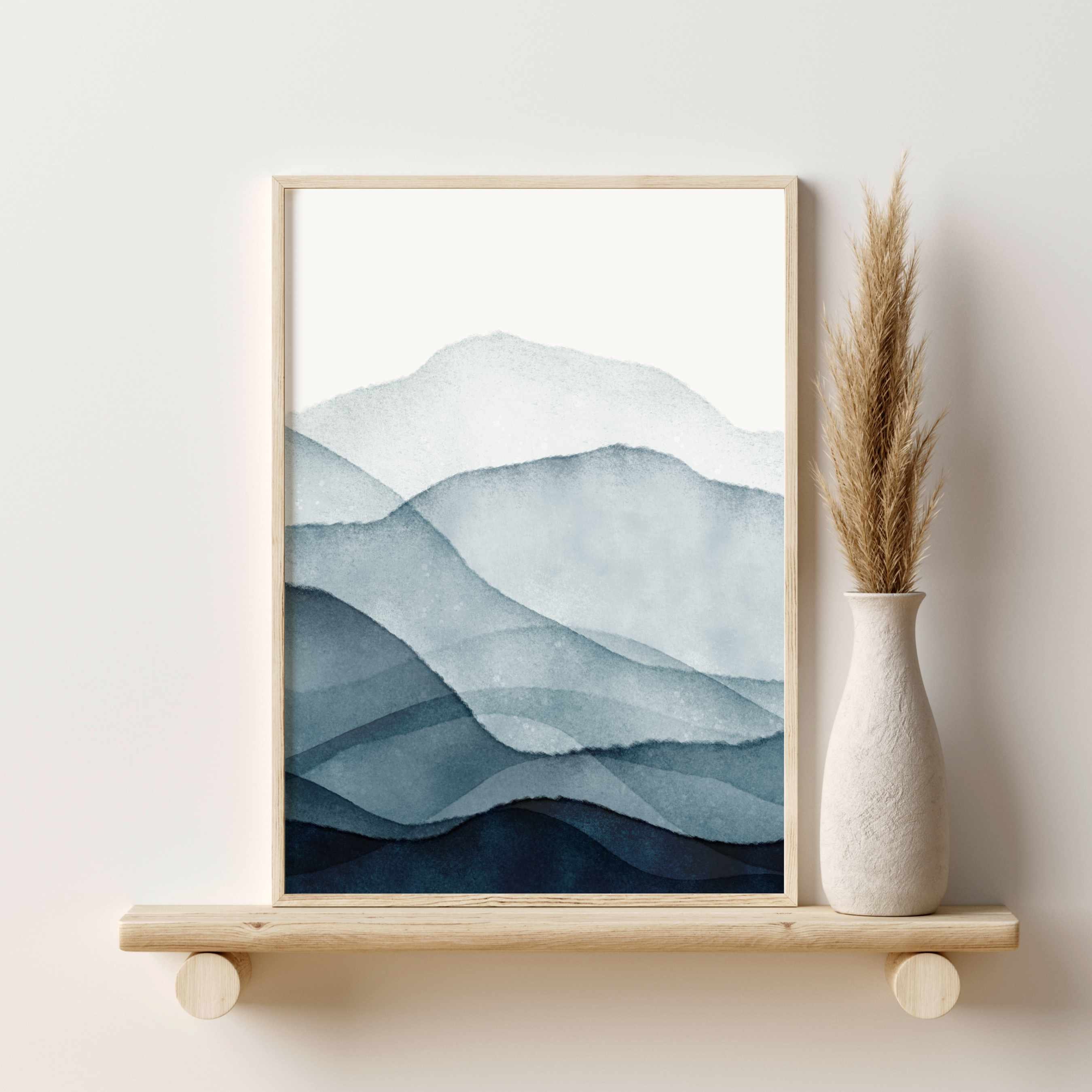 Blue Mountains Wall Art, Landscape Prints 3 Piece Wall Art, Mountain ...