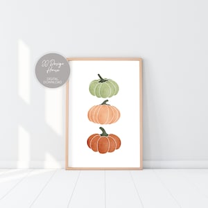 Pumpkin Print, Halloween Print, Autumn Wall Art, Thanksgiving Decor ...
