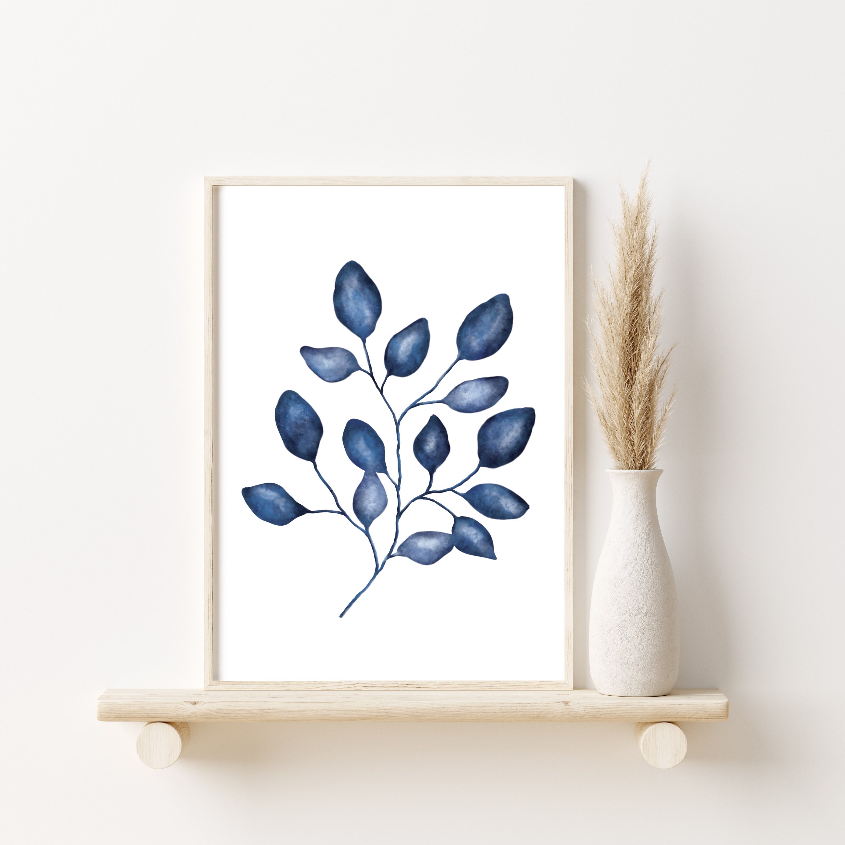 Blue Wall Art Set of 6 Prints Botanical Prints Blue Decor - Etsy