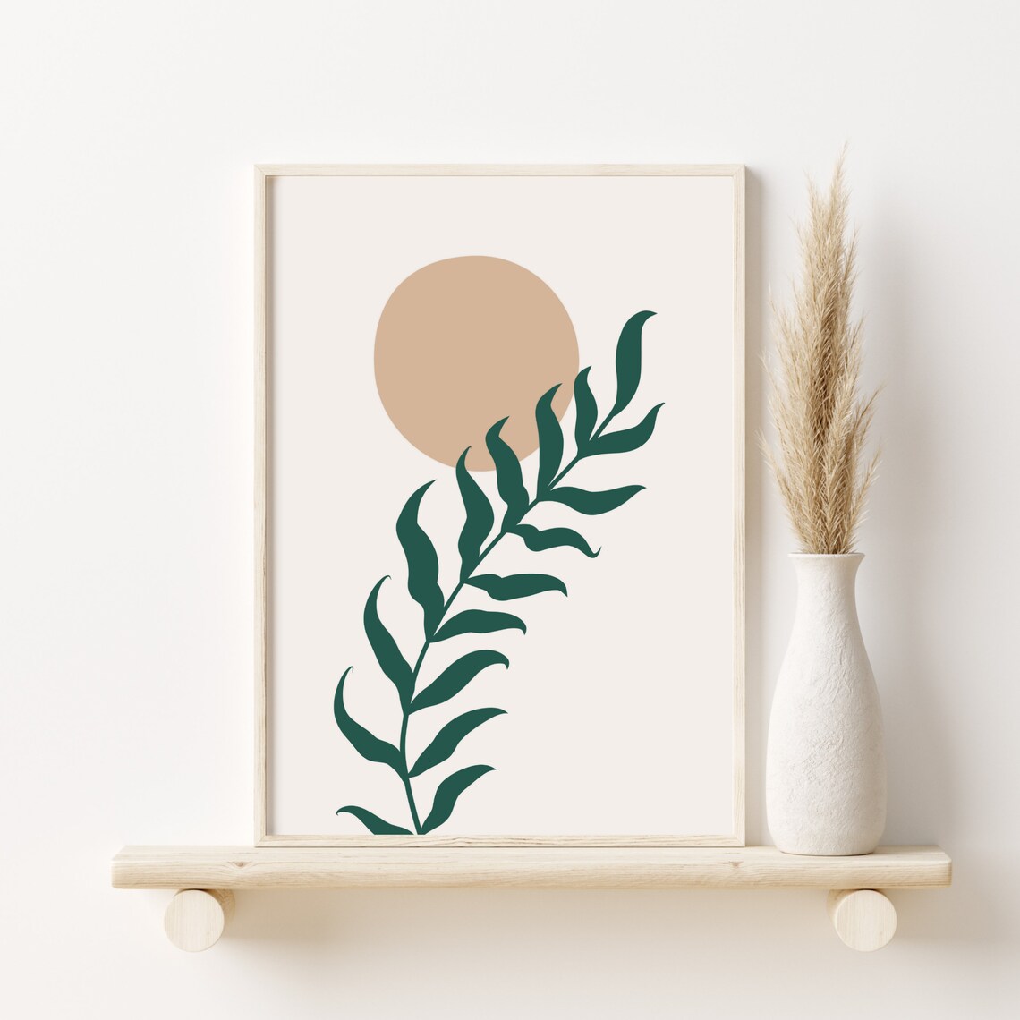 Minimal Botanical Print Printable Wall Art Boho Leaf Print - Etsy