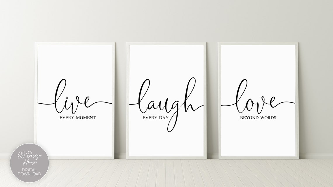 Live Laugh Love Prints 3 Piece Wall Art Quote Prints Set of - Etsy UK