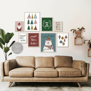 Boho Christmas Prints Set of 8, Christmas Printables, Christmas Decor ...