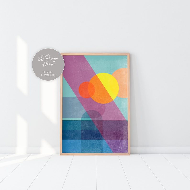 Abstract Color Block Art Print Colorful Wall Art Geometric | Etsy