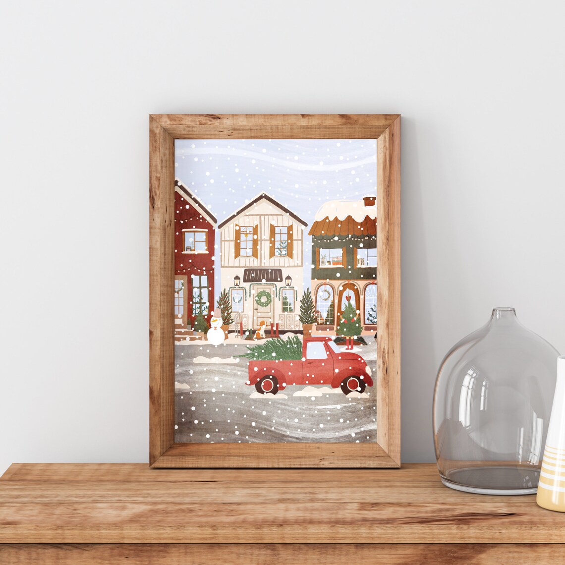 Printable Christmas Village Wall Art Christmas Truck Print - Etsy