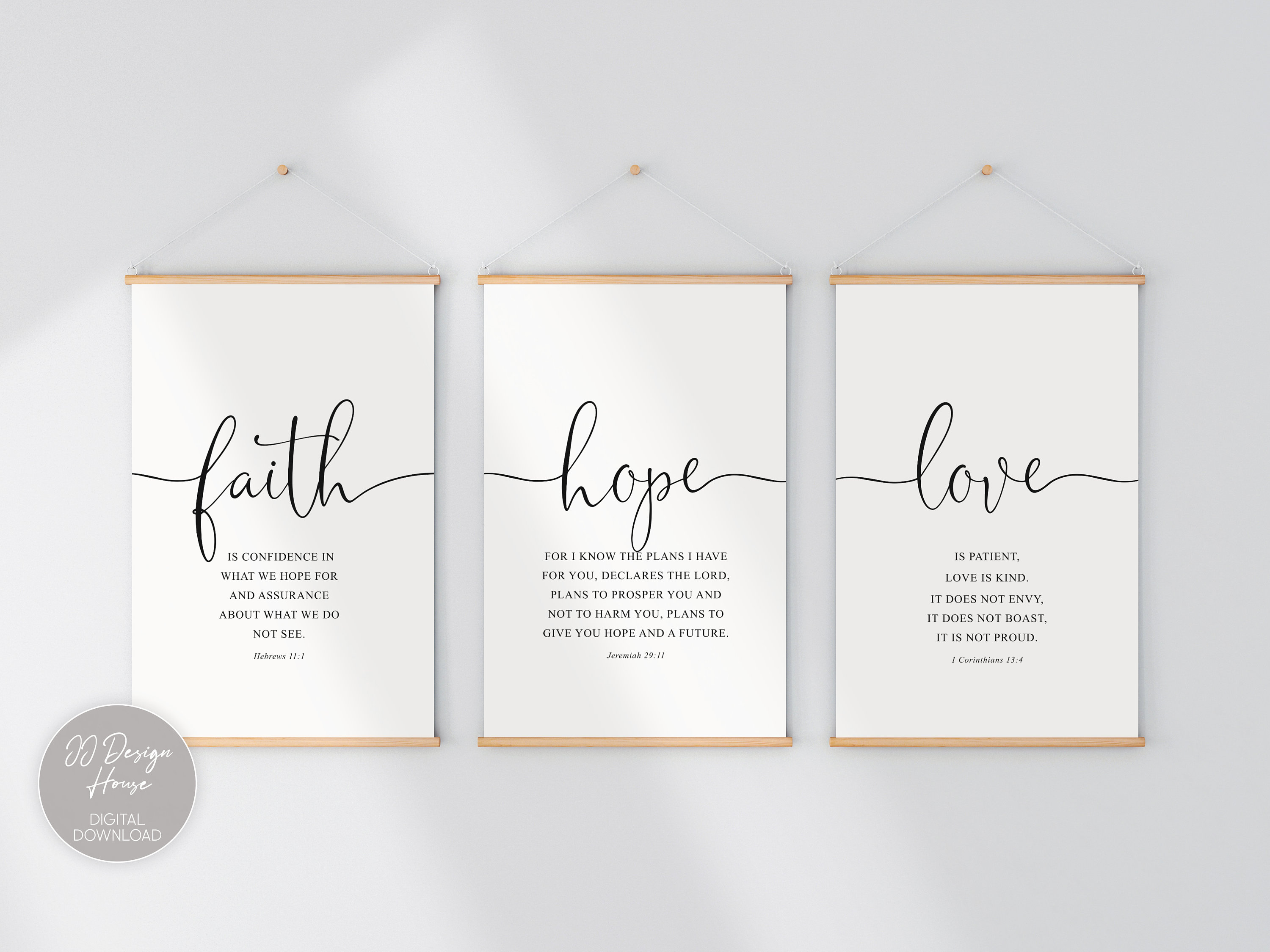 Christian Quote Wall Art Faith Hope Love Prints Bible Verse | Etsy