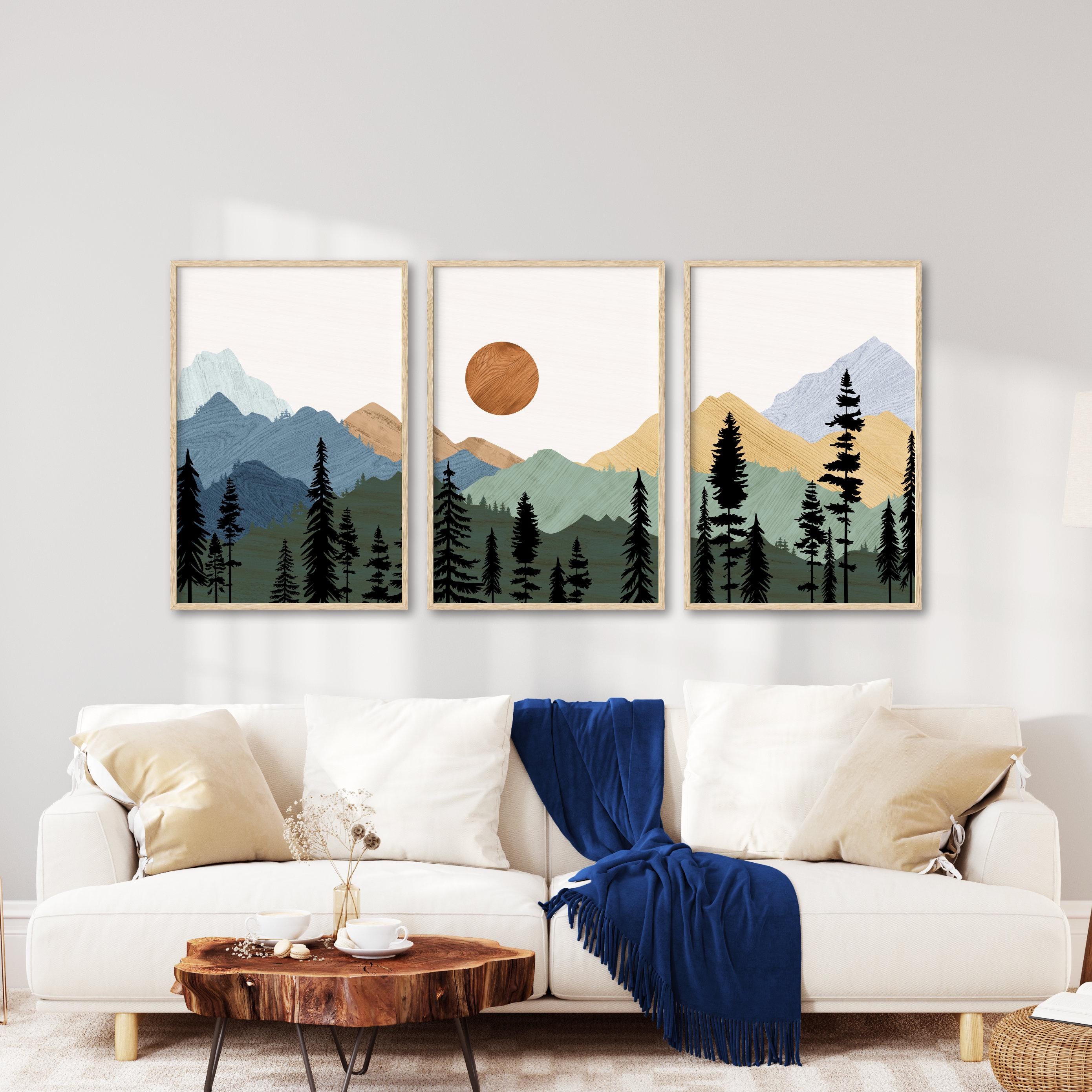 Abstract Mountain Print Set: Colorful Nature Wall Art (digital Download ...