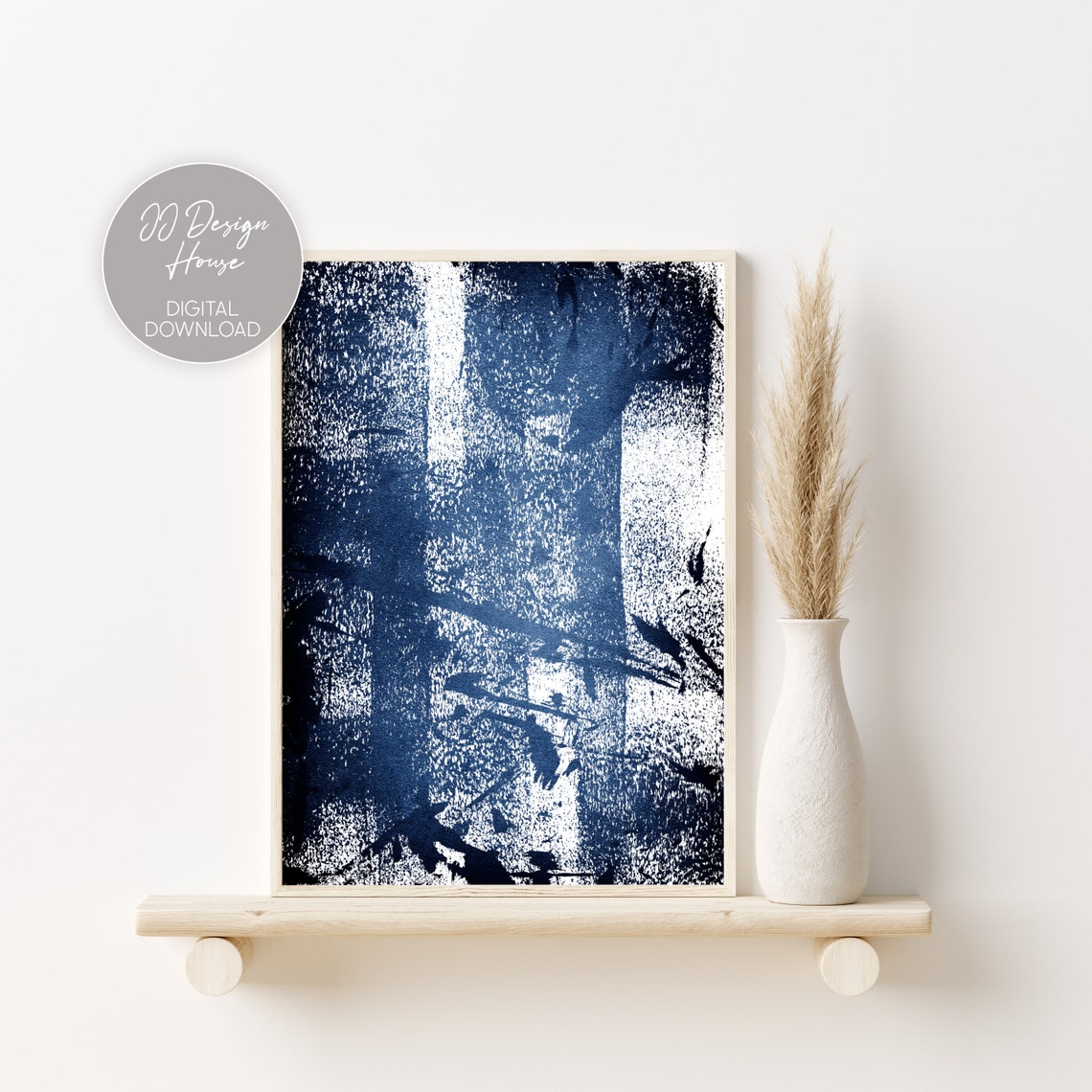 Abstract Watercolor Gallery Set Wall Art Blue Wall Art Large | Etsy