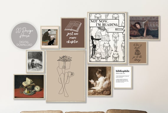 Bookish Gallery Wall Set of 10 Prints Book Prints Book Art | Etsy