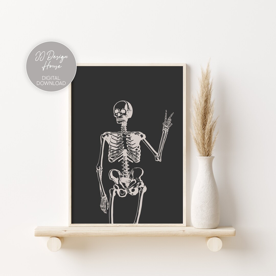 Halloween Print, Skeleton Print, Halloween Wall Art, Spooky Decor ...