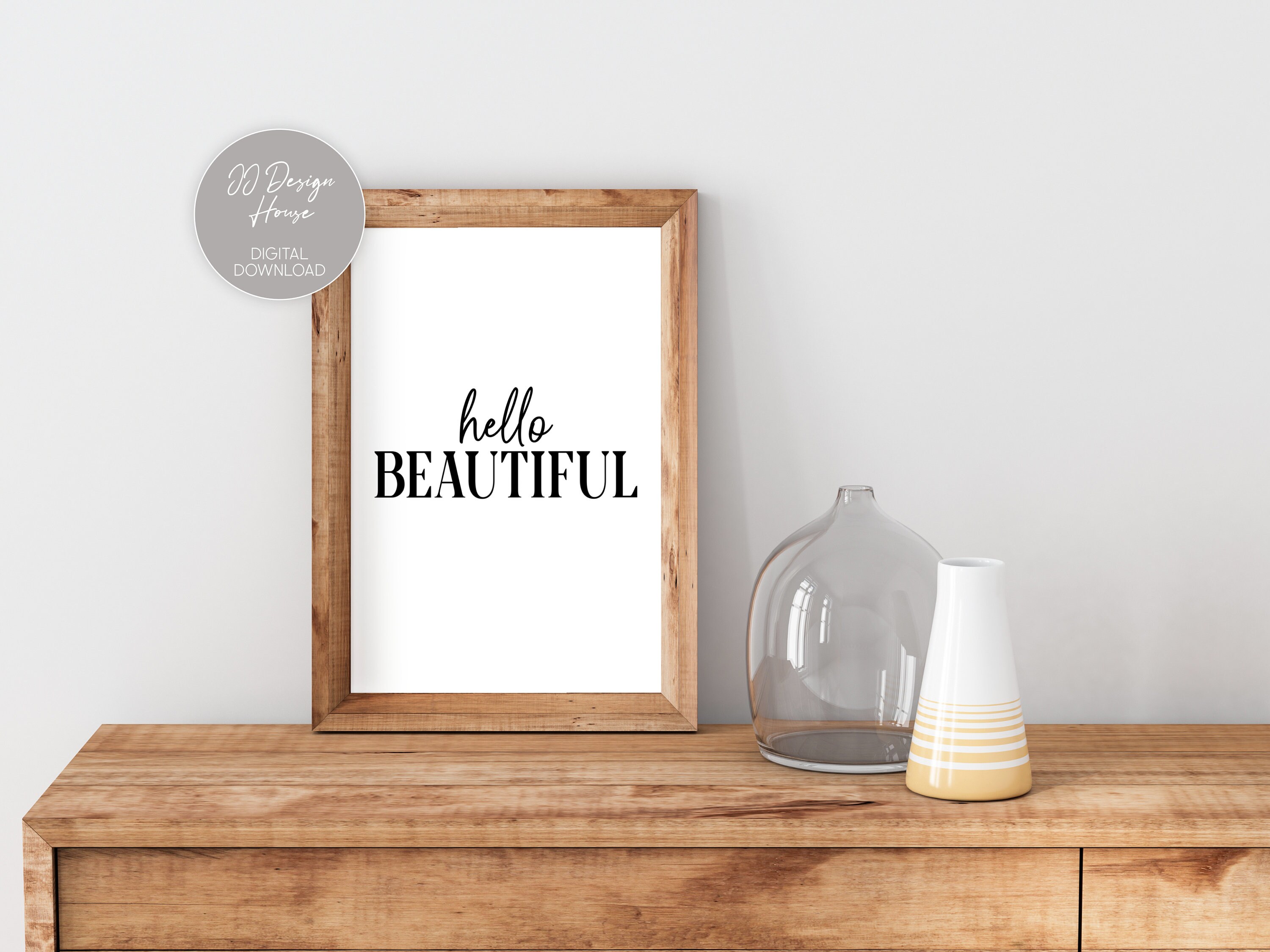 Hello Beautiful Printable Wall Art Inspirational Quotes - Etsy