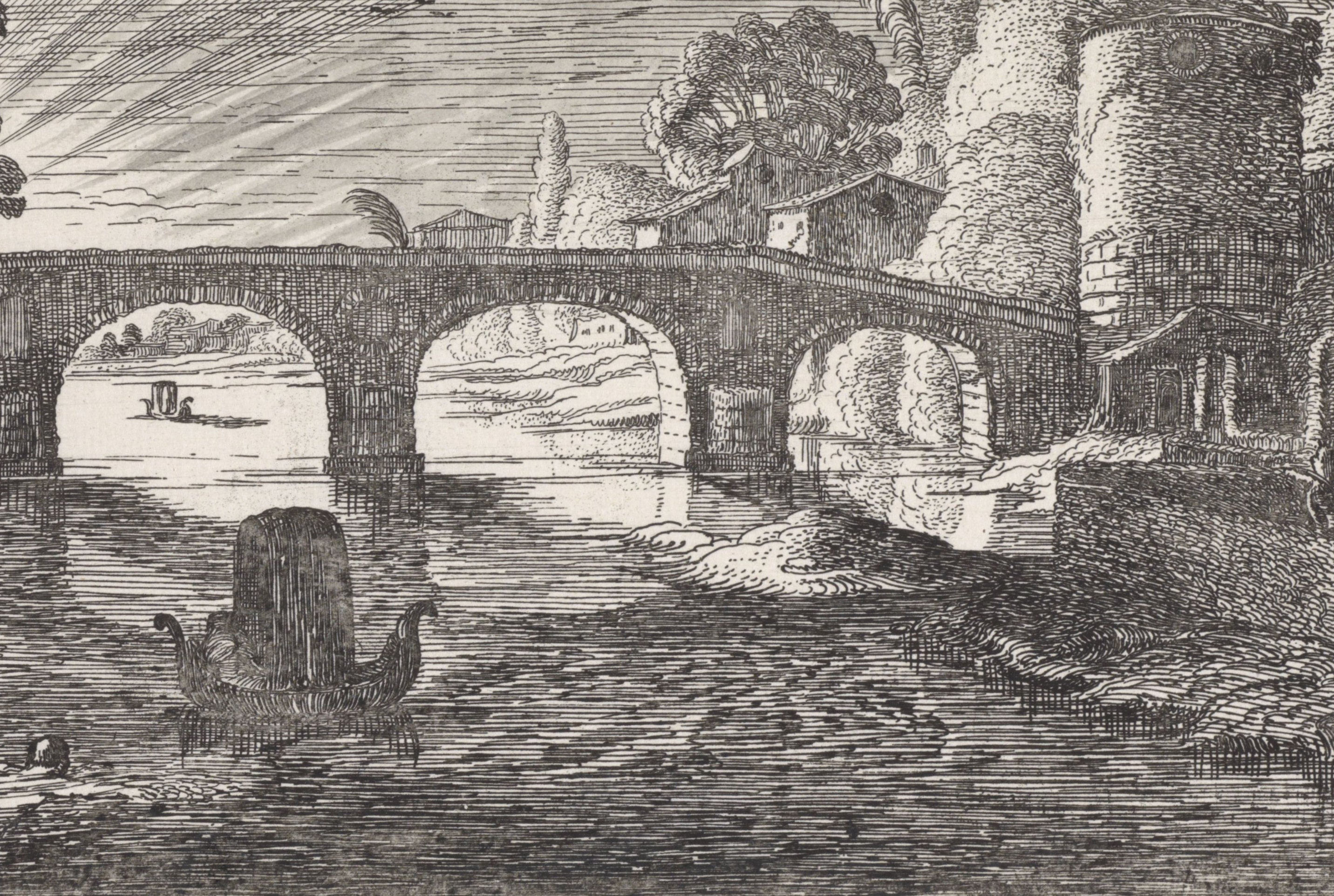 River Sketch Print Vintage Etching Print Bridge Drawing - Etsy