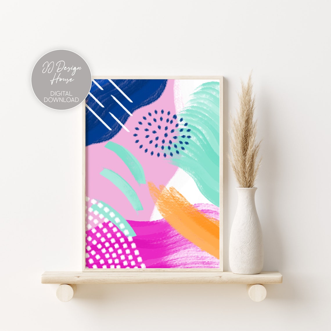 Pink Wall Art Set of 3 Prints Printable Wall Art Abstract - Etsy