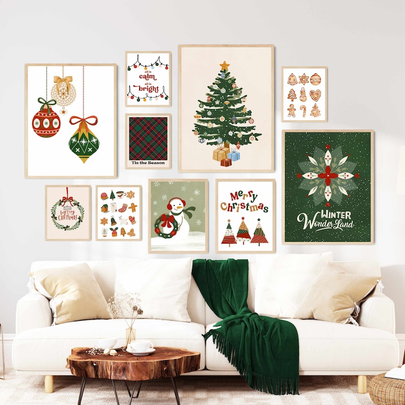 Printable Christmas Wall Art, Classic Christmas Prints Bundle Set of 20 ...