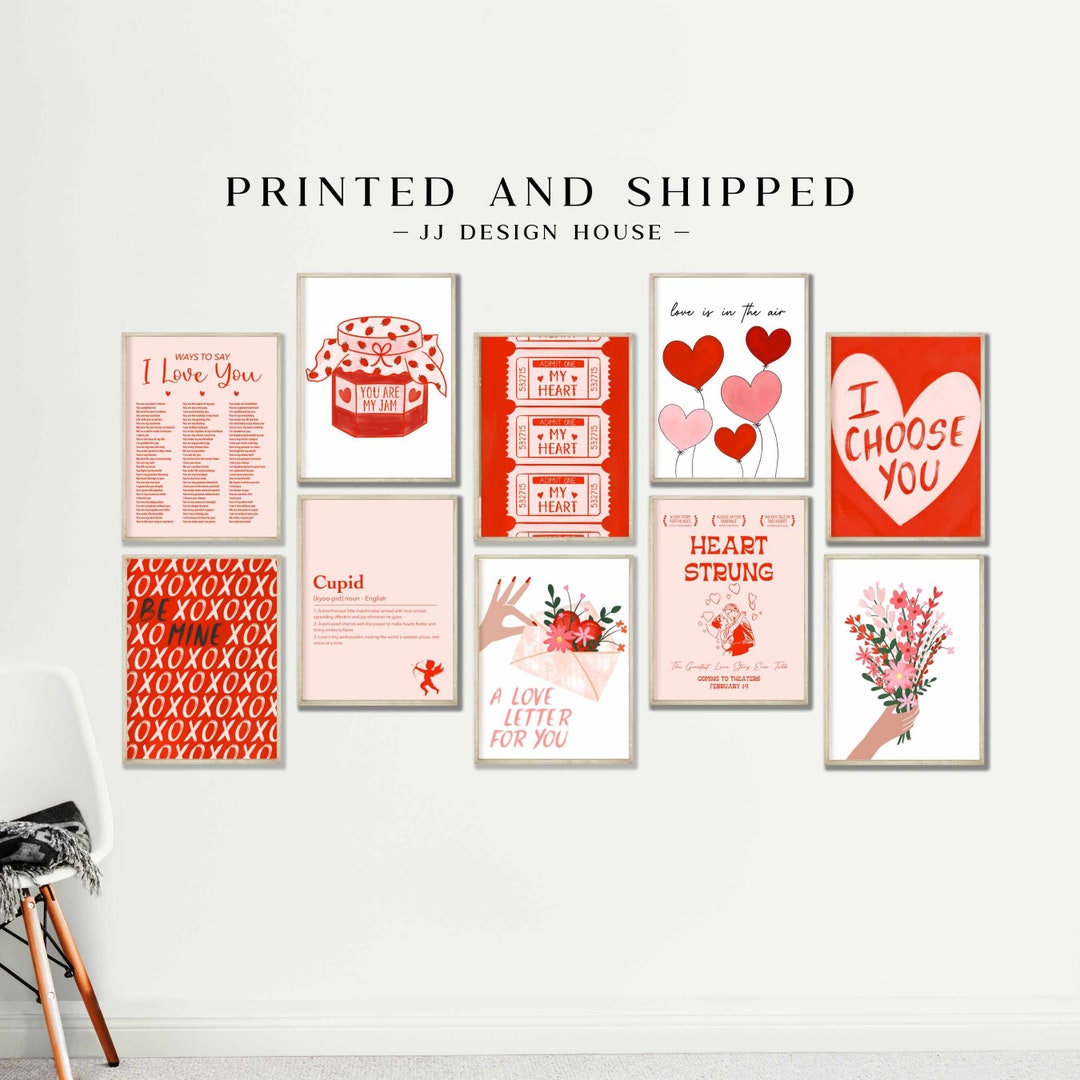 Valentines Day Prints, Valentines Wall Art, Printed Valentines Day Art ...