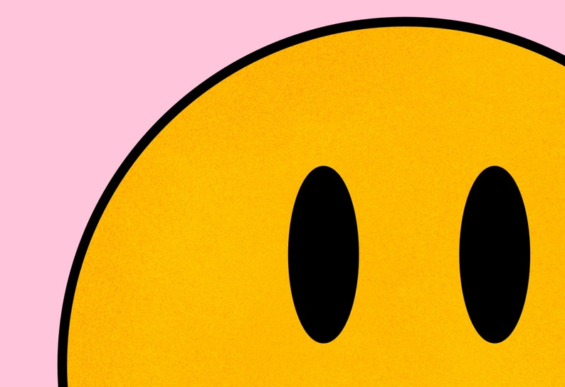 Smiley Print, Printable Wall Art, Smiley Face Art, Teen Girls Bedroom ...