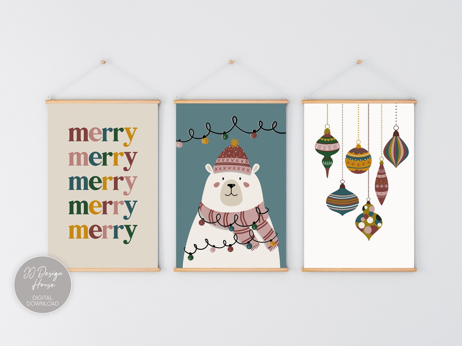 Boho Christmas Prints Set of 8 Christmas Printables - Etsy