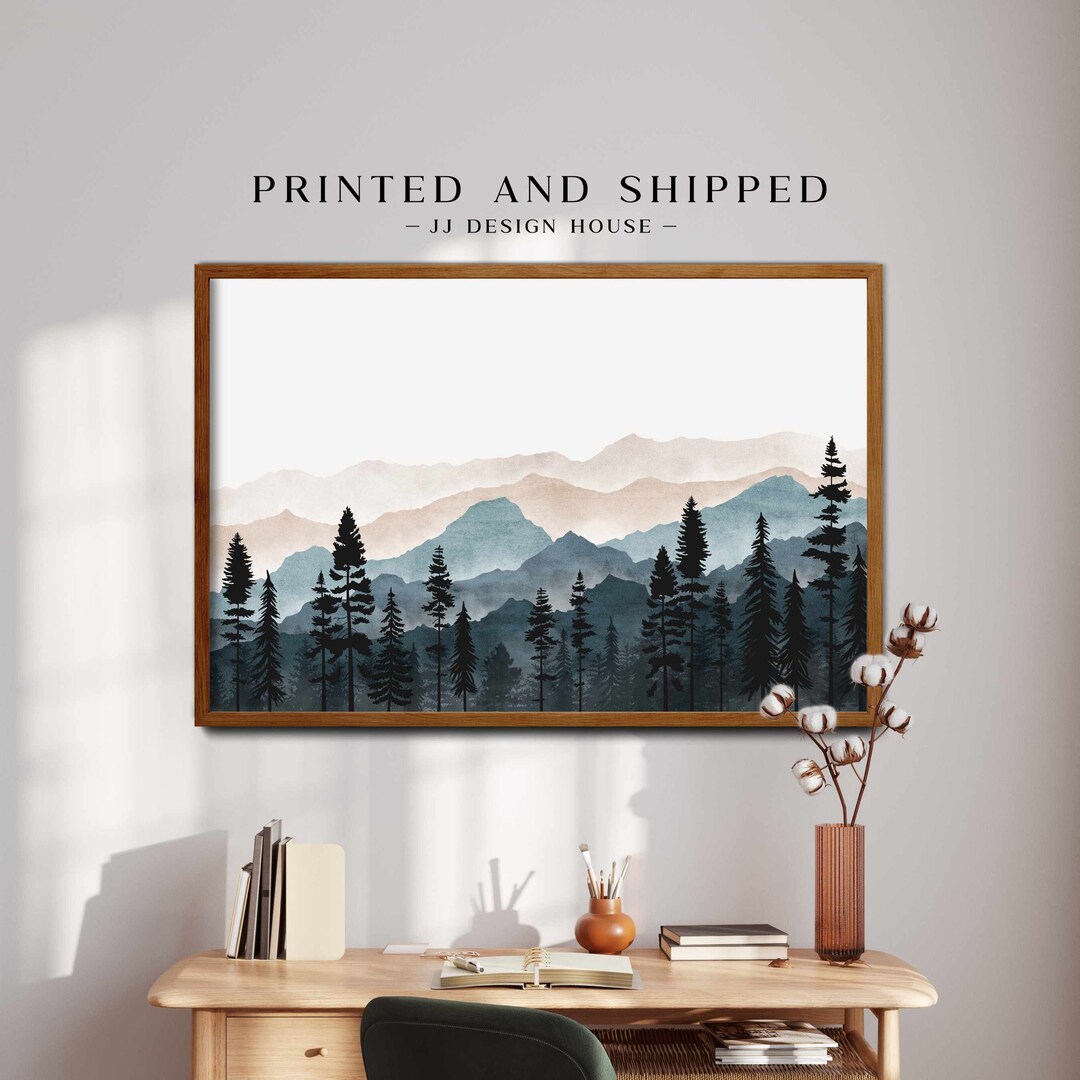 Watercolor Mountain Print, Mountain Art Print, Landscape Wall Art ...