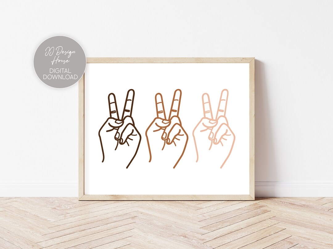 Diversity Wall Art, Peace Sign Print, Black Lives Matter, Diversity ...