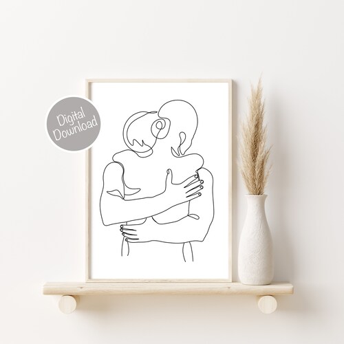 Abstract Love Line Art Couple Line Art One Line Drawing - Etsy