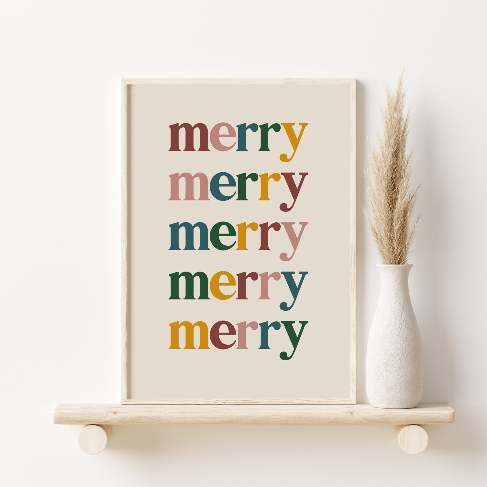 Boho Christmas Prints Set of 8 Christmas Wall Art Christmas - Etsy