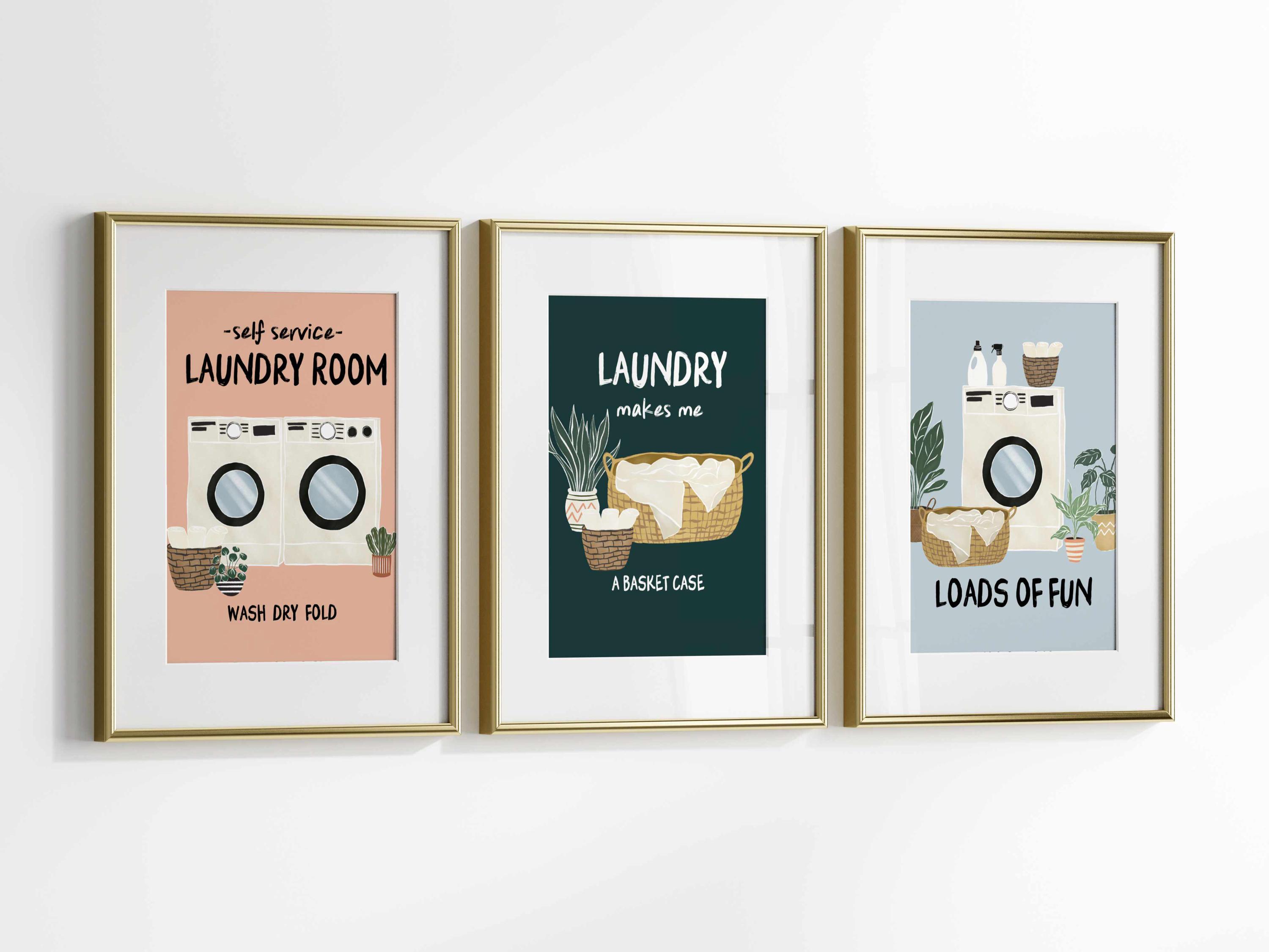 Laundry Wall Art Set of 3 Prints, Laundry Quotes, Laundry Room Decor ...
