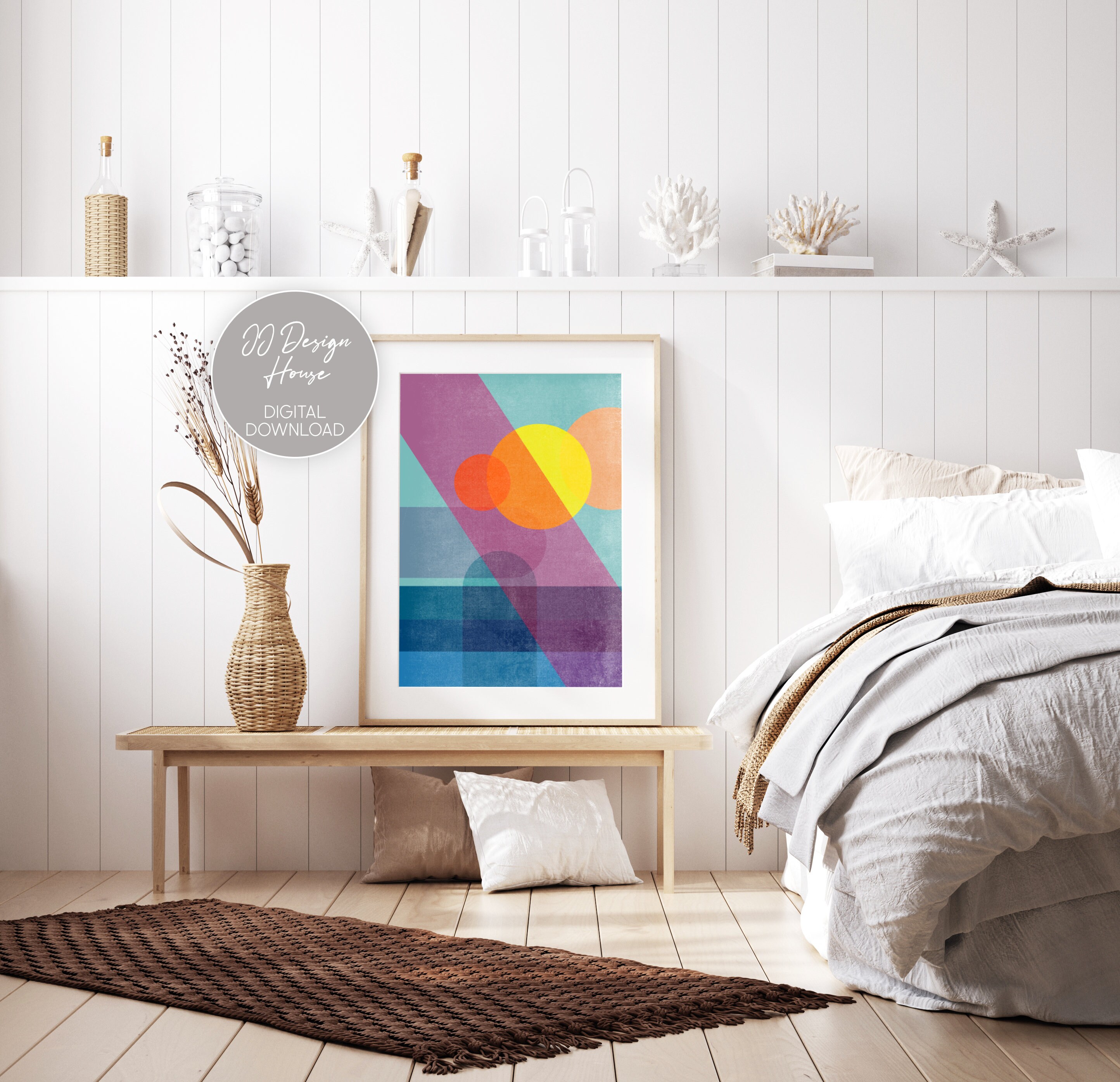 Abstract Color Block Art Print Colorful Wall Art Geometric | Etsy