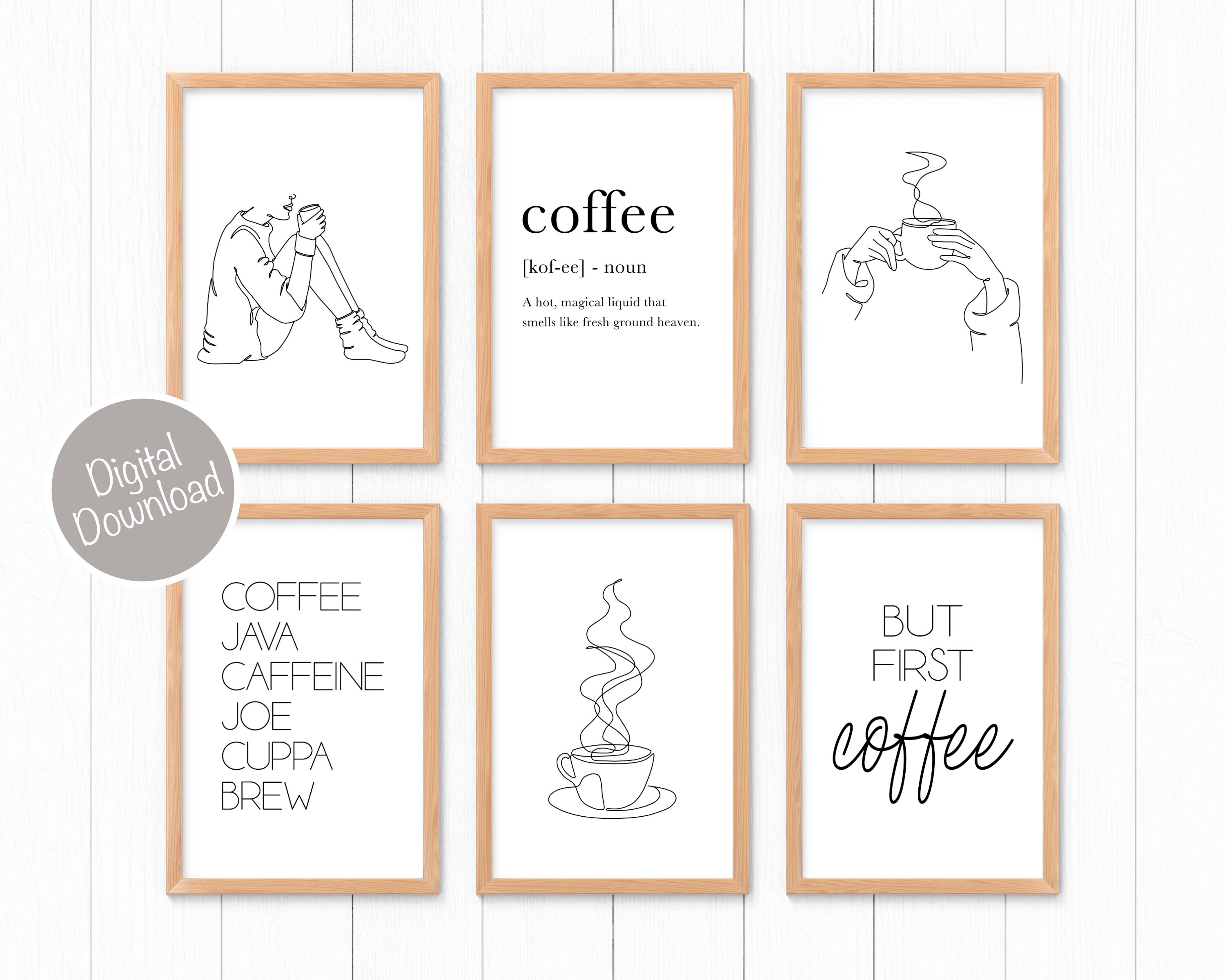 Coffee Shop Wall Art Set of 6 Coffee Art Print Set Coffee - Etsy Canada