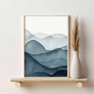 Blue Mountains Wall Art, Landscape Prints 3 Piece Wall Art, Mountain ...