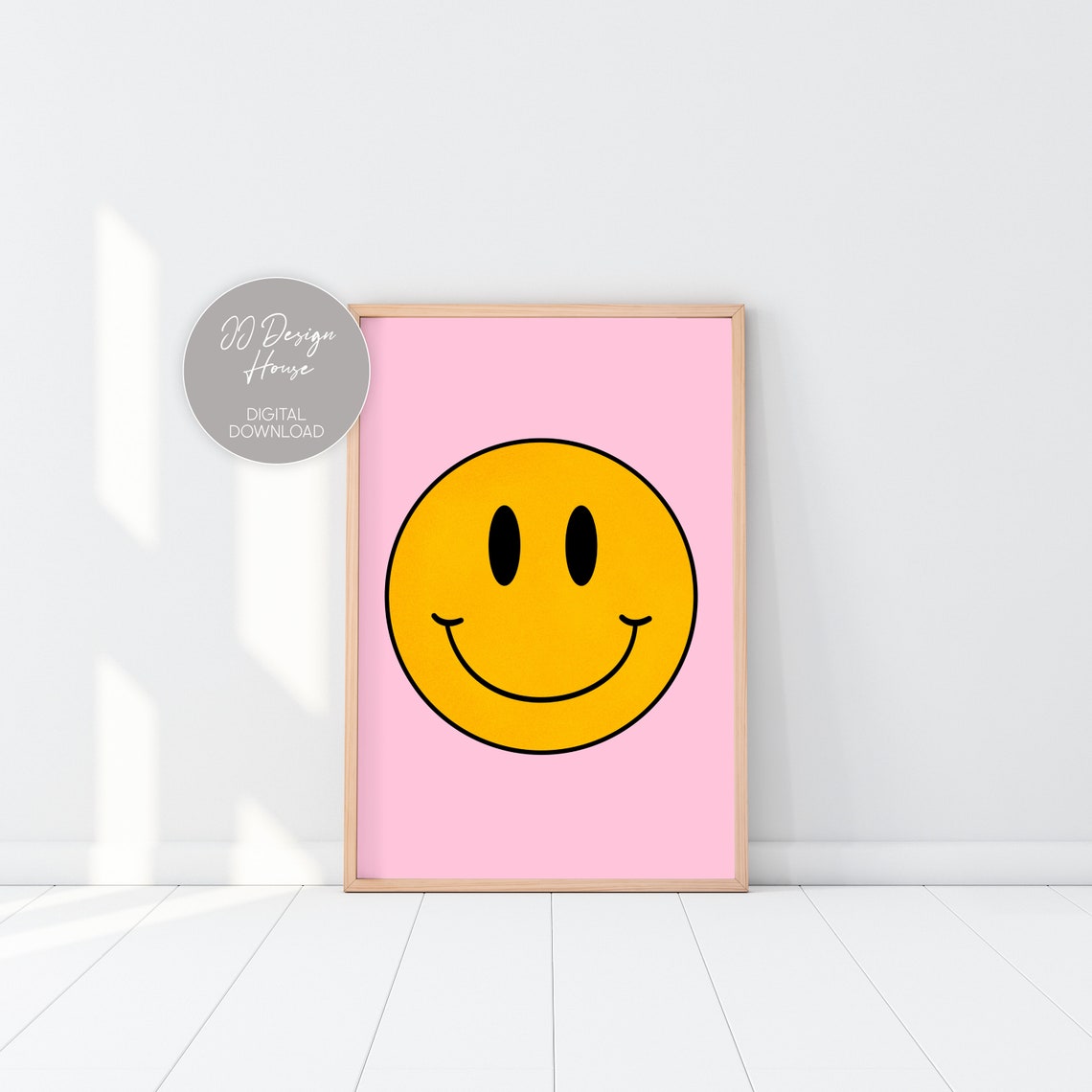 Smiley Print, Printable Wall Art, Smiley Face Art, Teen Girls Bedroom ...