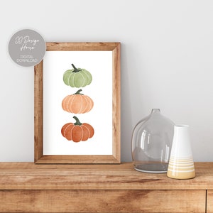 Pumpkin Print, Halloween Print, Autumn Wall Art, Thanksgiving Decor ...