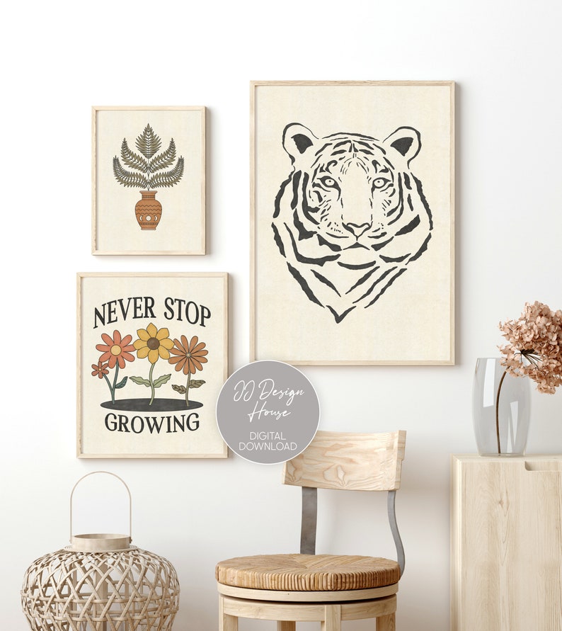 Wall Art Set Of 8 Boho Art Print Bundle Gallery Wall Set Etsy