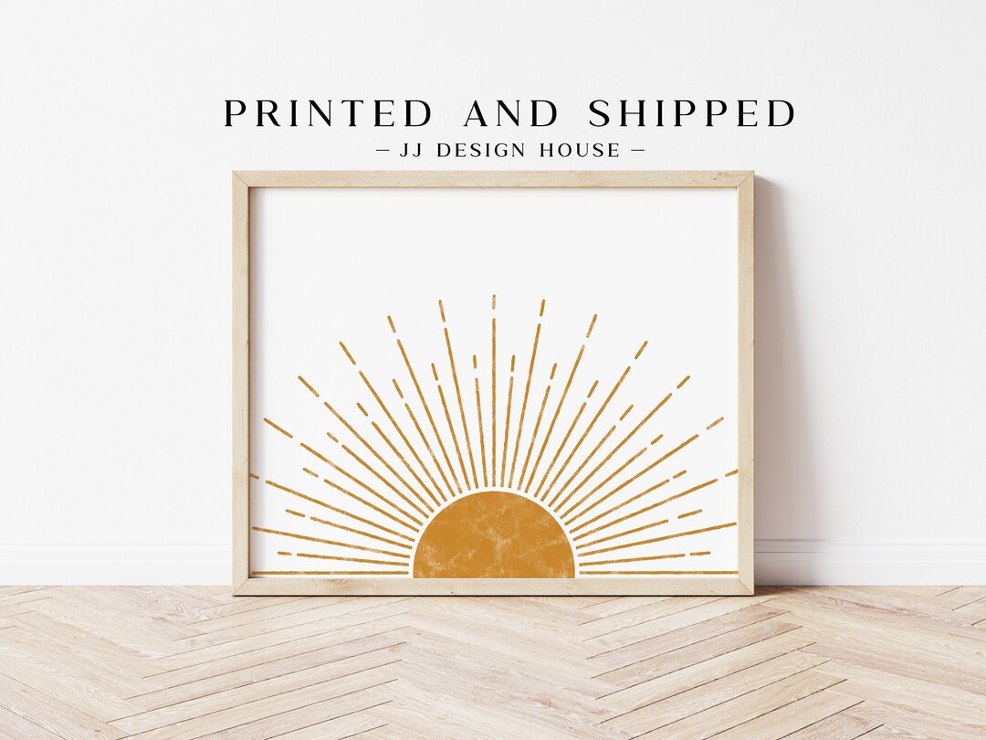 Boho Sun Print Wall Decor, Sunshine Print, Boho Prints, Minimalist Wall ...
