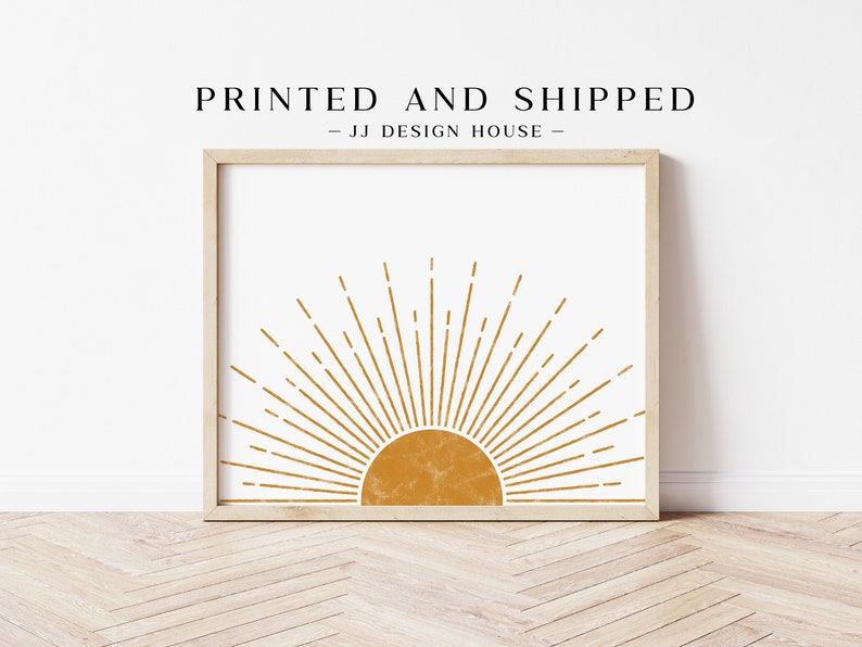 Boho Sun Print Wall Decor, Sunshine Print, Boho Prints, Minimalist Wall ...