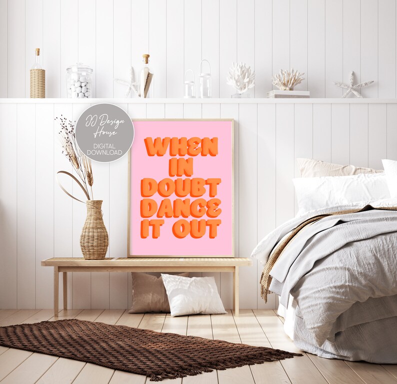 Quote Print When in Doubt Dance It Out Quote Wall Art Quote - Etsy
