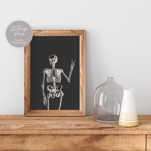 Halloween Print, Skeleton Print, Halloween Wall Art, Spooky Decor ...