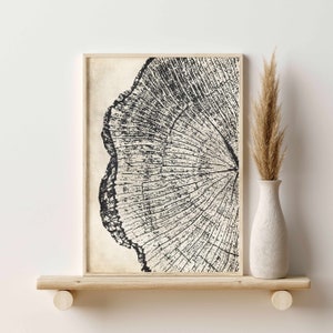 Large Wall Art, Tree Ring Print, Abstract Wall Art Set of 2, Printable ...