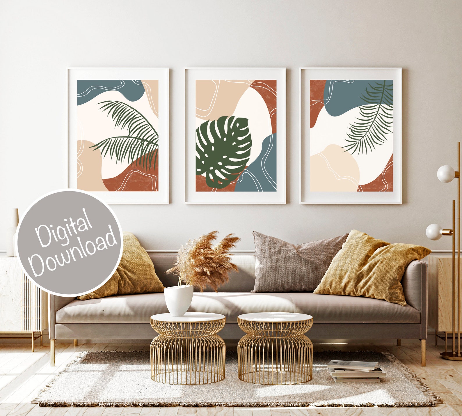 Wall Decor Living Room, Abstract Gallery Wall Set, Modern Home Decor ...
