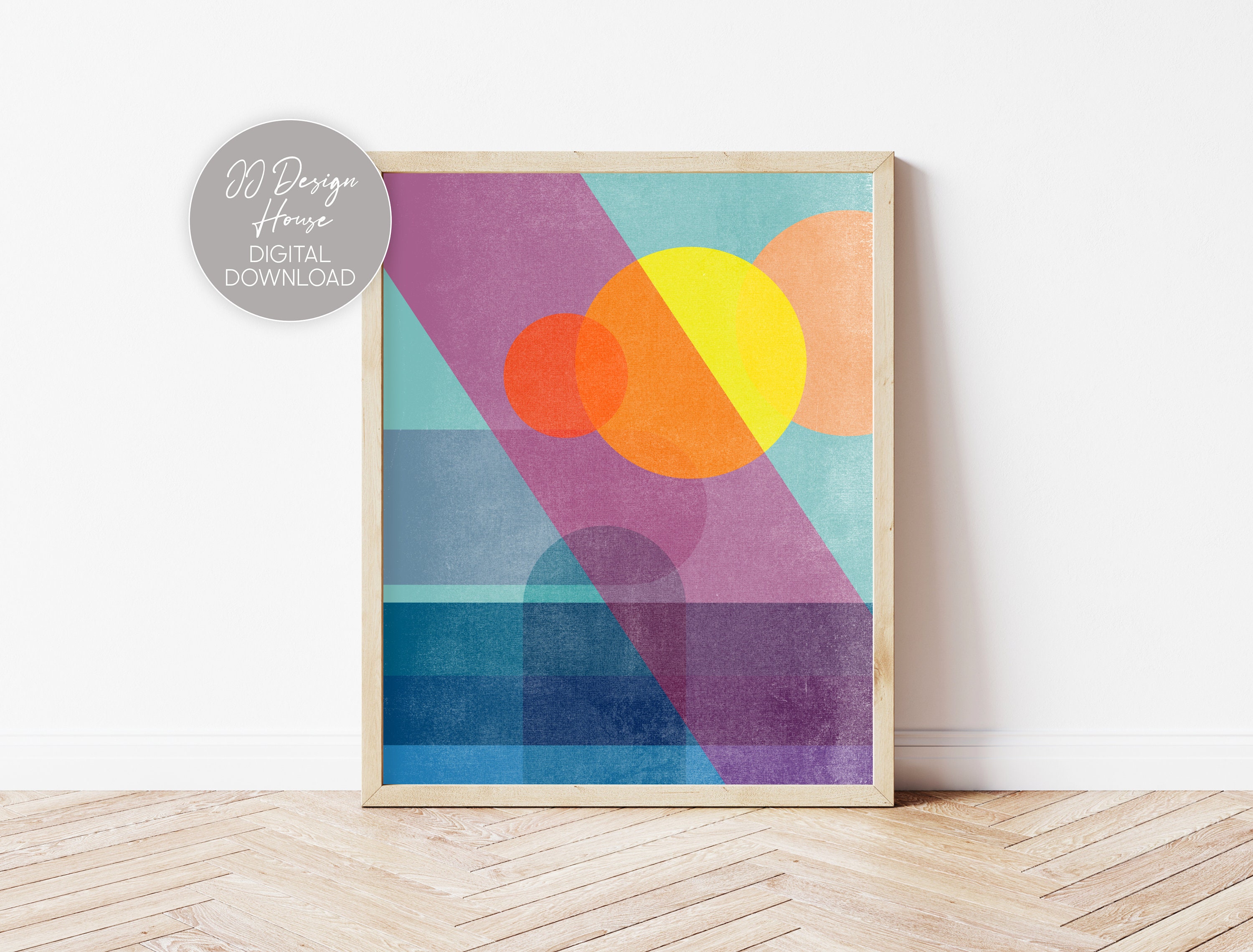 Abstract Color Block Art Print Colorful Wall Art Geometric | Etsy