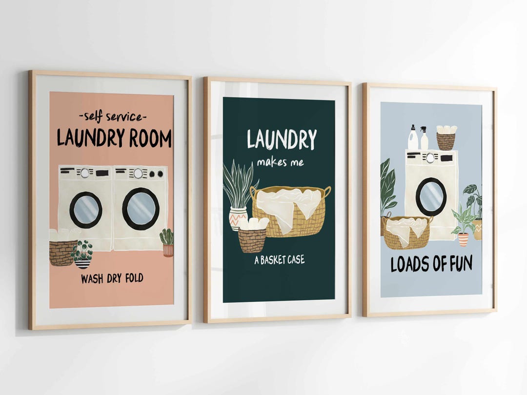 Laundry Wall Art Set of 3 Prints, Laundry Quotes, Laundry Room Decor ...