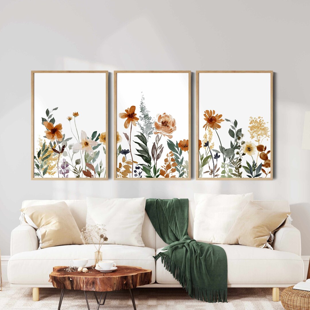 Watercolor Flower Prints Set: Botanical Wall Art (digital Download) - Etsy