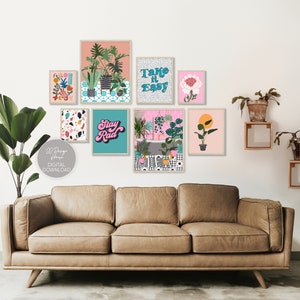 Printable Art Gallery Set of 8 Prints, Trendy Art Print Bundle, Dorm ...