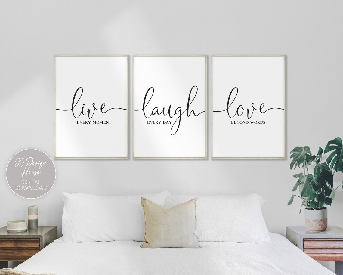 Live Laugh Love Prints 3 Piece Wall Art Quote Prints Set of - Etsy UK